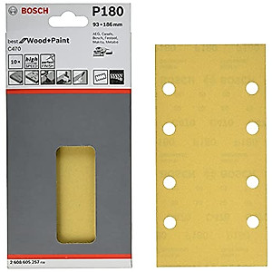 Bosch Professional 2608605257 Wood Top Velcro 8 hole93x185 G180, 93 x 186 mm
