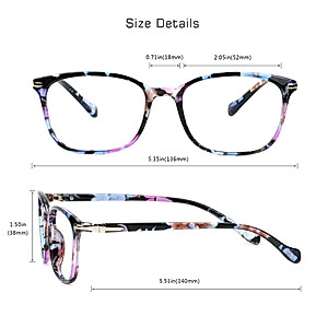 VisionGlobal Anti-Fog Blue Light Blocking Glasses for Women, Anti Eyestrain, Computer Reading, TV Glasses, Stylish Square Frame, Anti Glare (Pink, No Magnification)