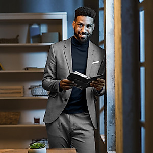 Utopia Wear Men's Turtleneck Slim Fit Lightweight Pullover Top, Large, Navy