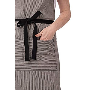 Chef Works Unisex Portland Bib Apron, Black, One Size