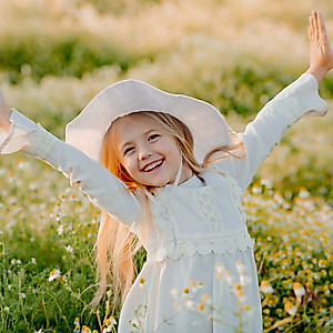 Baby Summer Hats for Girls Beach Hat SPF Sun Protection Hat for Baby Beach Hats 100% Cotton Infant Sun Hat Girl,Small Flower,S