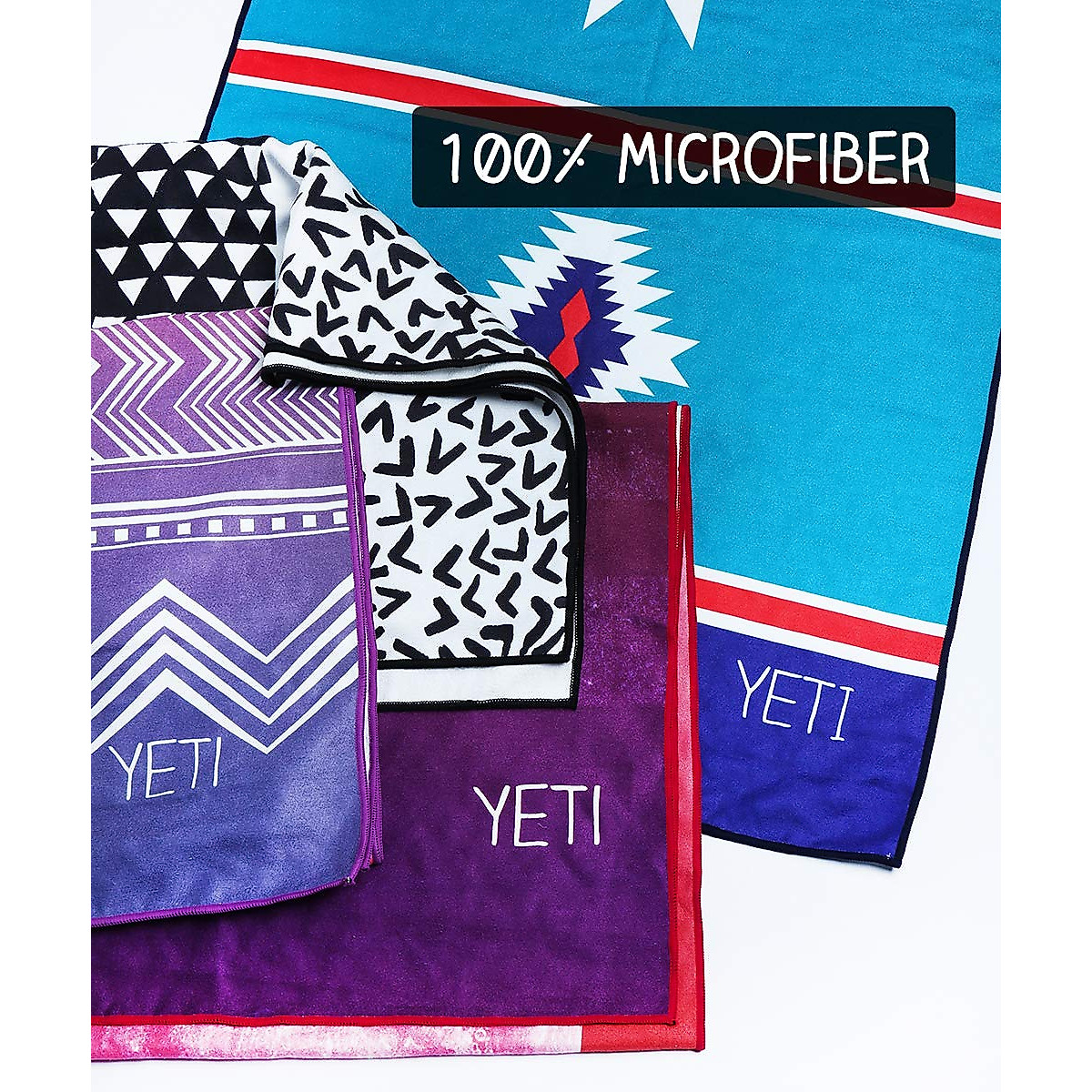YETI YOGA - The Diamond Yoga Towel, Lightweight Slip-Free Yoga Mat Towel, 100% Microfiber