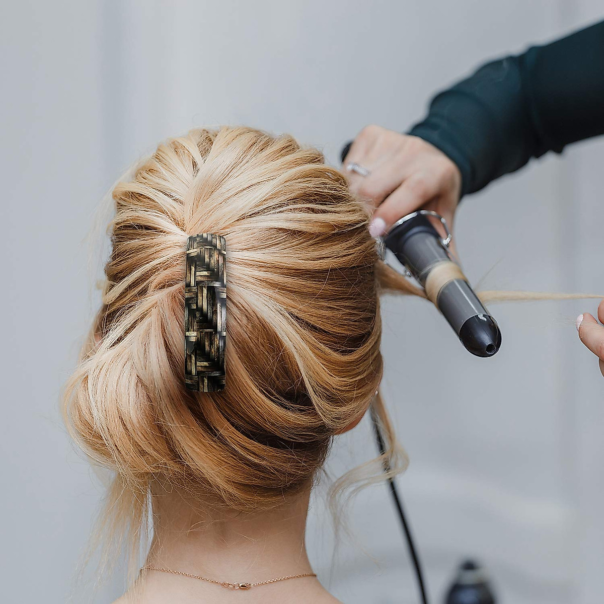 Elcoho 6 Pack Retro Large Hair Barrettes Simple Automatic Hair Clip French Clip Barrettes for Women Ladies, 6 Colors (Colors D)