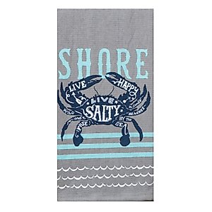 Kay Dee Designs Live Salty Crab DP Dish Towel, 16 x26, Various