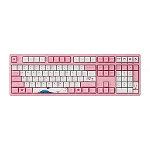 Akko World Tour Tokyo 108-Key R1 Wired Pink Mechanical Gaming Keyboard, Programmable with OEM Profiled PBT Dye-Sub Keycaps and N-Key Rollover, Mac/Win Compatible (Akko Cream Yellow Switch)