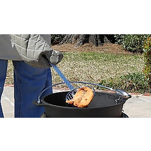 King Kooker CIFFB 6-Quart Cast-Iron Dutch Oven with Aluminum Lid and Basket