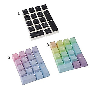 Gaming Mouse and Keyboard 17 Keys RGB Top Printed PBT Backlit Keycap for Mechanical Keyboard (Color : Purple Powder)