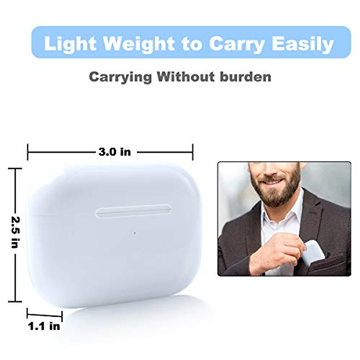 Compatible with for Wireless AirPod Pro Charging Case Replacement, Compatible with for AirPod Pro Charger Case with Bluetooth Pairing Sync Button