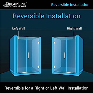 DreamLine Unidoor Plus 39 1/2 - 40 in. W x 72 in. H Frameless Hinged Shower Door in Brushed Nickel, SHDR-243957210-04