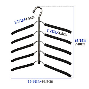 Hangers Space Saving Clothes Hanger 4 Packs Swing Arm Non Slip Padded Coat Hanger 5 Layers Heavy Duty Stainless Steel Sweater Shirt Hanger Closet Storage Organizer