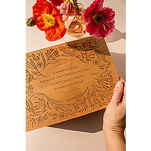 Garden Of Flowers Alfred Lord Tennyson Quote Wood Keepsake Box [Personalized Custom Gifts, Anniversary, Wedding, Baby, Memory]