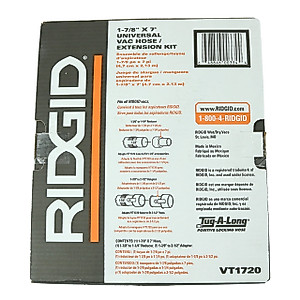 Ridgid Tug-A-Long Genuine OEM 31713 1-7/8 Inch, 7 Foot Vacuum Hose Kit for Wet / Dry Vacuums w/ 1-1/4“ Adapter