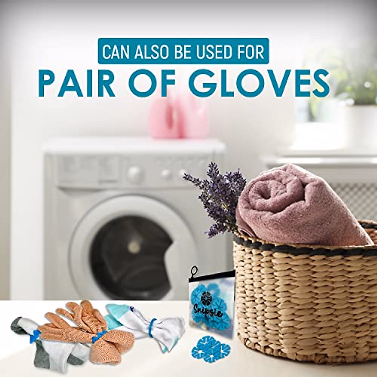 SNIPSIE Socks Holder Rings for Washing Machine - Silicone Laundry Essentials/Stocking and Sock Locks Laundry Organizer - 20 PCS (Yellow)