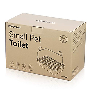 POPETPOP Small Pet Toilet Plastic Lightweight Multi- use Small Animal Potty Pet Pan Bunny Litter Box Pet Litter Box for Hamster Rabbit Pig Chinchilla Ferret