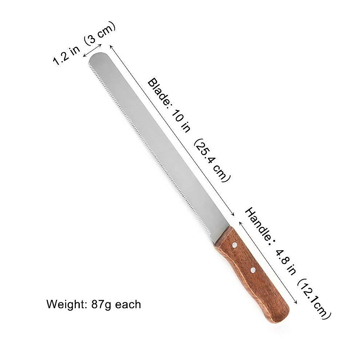 LokiLux Serrated Bread Knife,Bread Knife 10 Inch Blade,Cut Bread/Cake/Bagels,Bread Knife For Homemade Bread,Baker's Knife for Slicing(Total Lenght 14.8 Inch),2 Pack