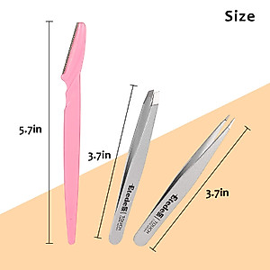 Slant Tweezer,Stainless Steel Eyebrow Tweezer,Best Precision for Facial Hair,Ingrown Hair,Splinter and All Hair Removal