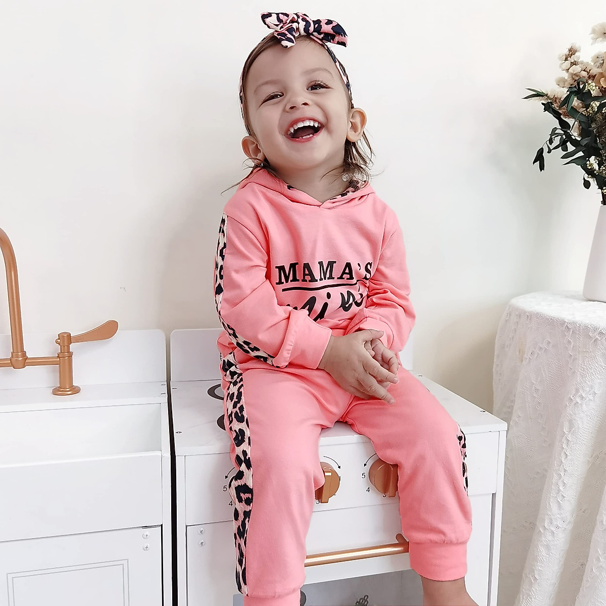 Newborn Baby Girl Clothes Outfits Infant Hooded Sweatshirt Pants Headband Toddler Girl Clothing Set