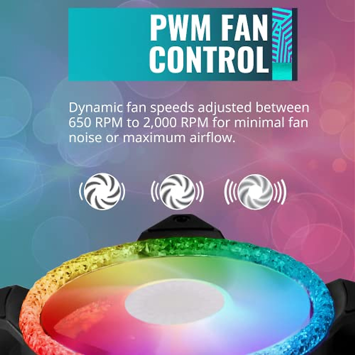Cooler Master MasterFan MF120 Prismatic Tri-Loop ARGB 3-Pin Fan, 24 Independently LEDs, 6 LEDs Fan hub, 120mm PWM Static Pressure Fan, ARGB Header Extender for Computer Case & Liquid Radiator