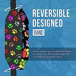 Switchbands Universal Phone Grip Strap |Pack of 2| Reversible Phone Hand Strap for Phone Cases as Phone Loop Holder| Secure handling by Comfortable Phone Strap - Color & Psychedelic Dog Paw Prints