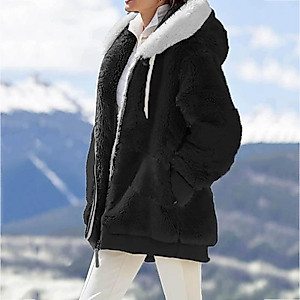 CHUOAND Winter Coats for Women Fuzzy,cool things under 5 dollars,clearance sweatshirtes for women,refunds on my account,shirts under 5 dollars for women,deal of the day clearance prime deals