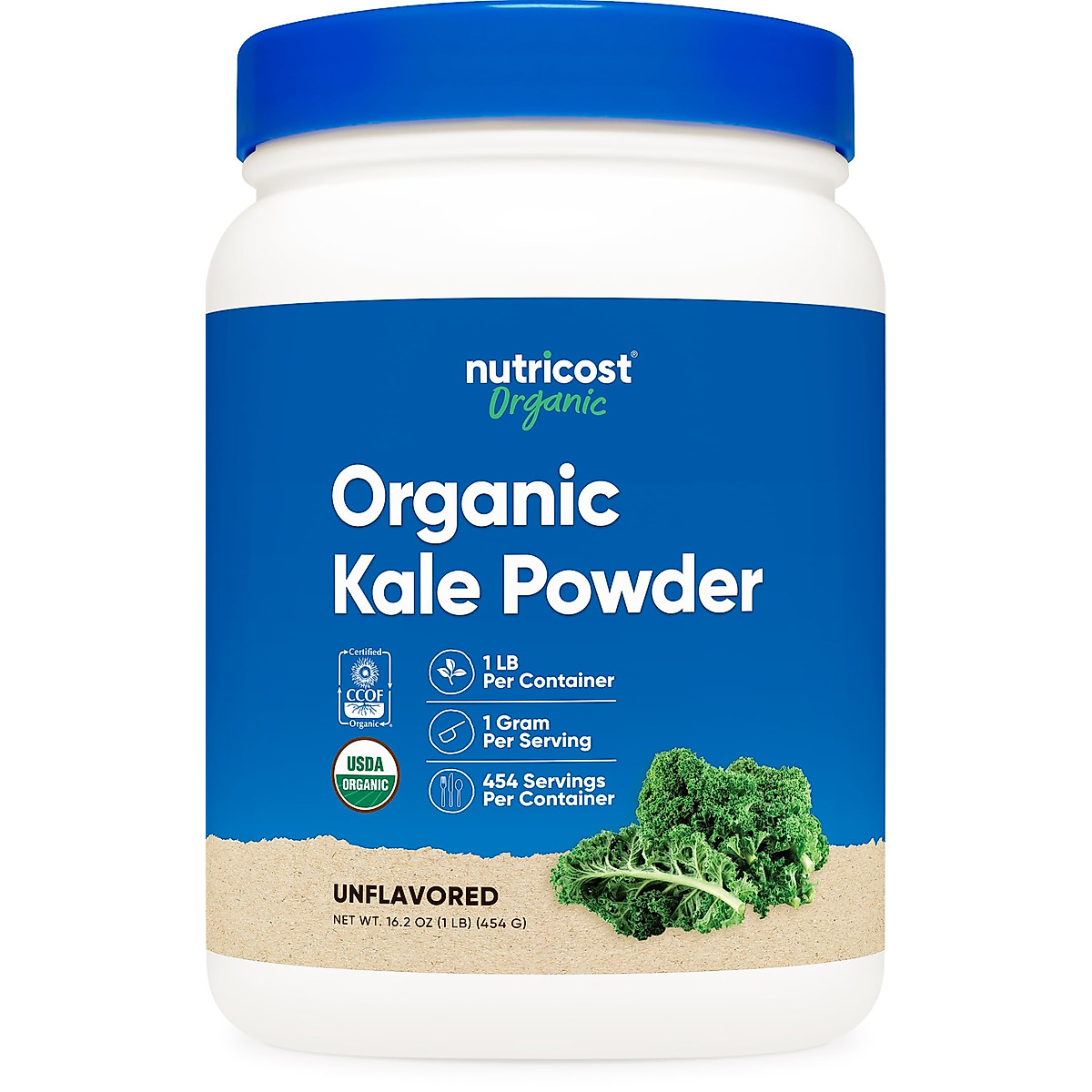 Nutricost Organic Kale Powder 1LB - All Natural, Non-GMO, Gluten Free, Certified USDA Organic Kale