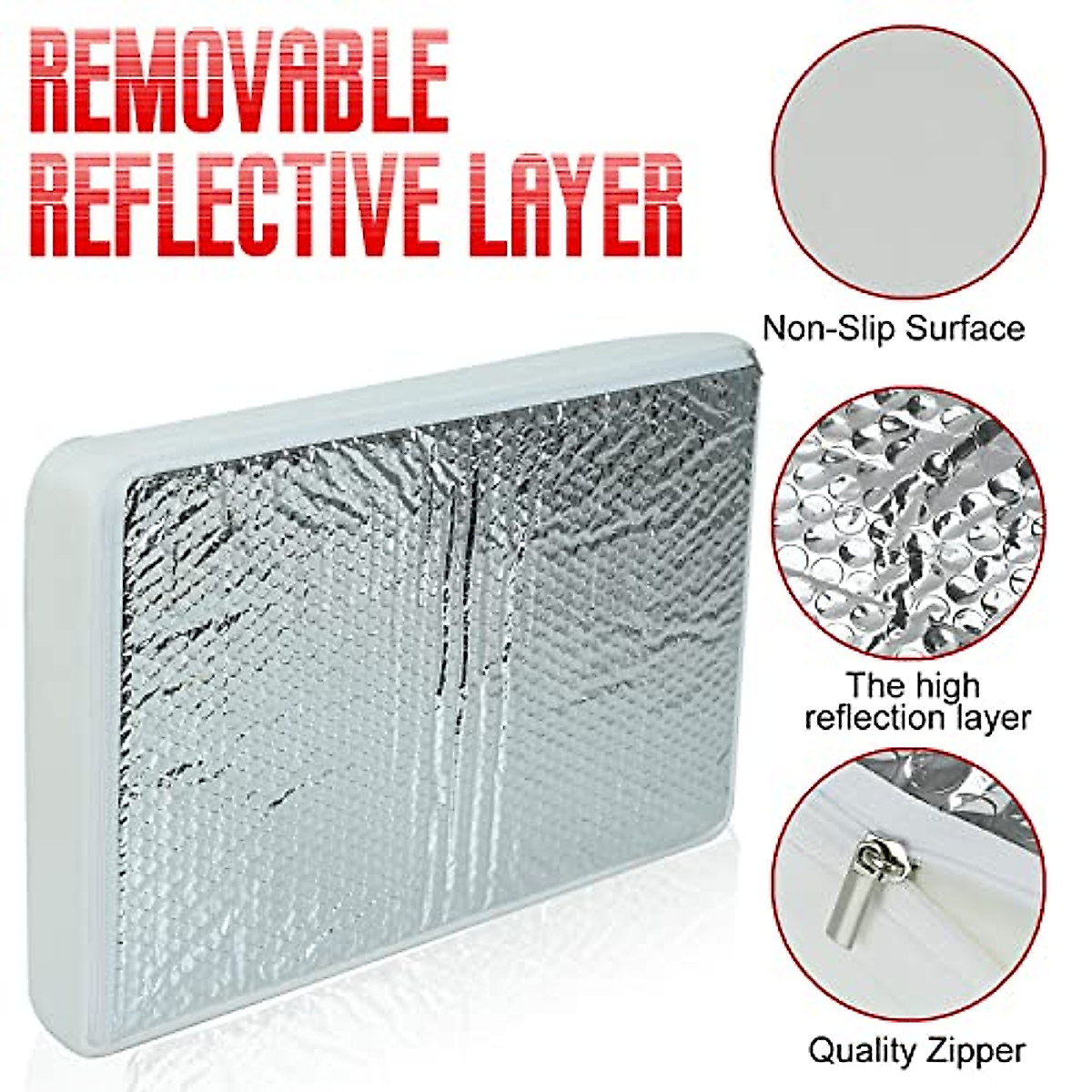 KAFLLA RV Vent Insulator 22" x 14" x 3" Universal RV Skylight Cover with Reflective Surface RV Skylight Insulator Energy Saving Sunroof