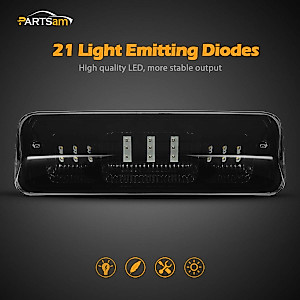 Partsam High Mount Stop Light 3rd Third Brake Light Replacement for Ford F150 F-150 2004 2005 2006 2007 2008 Smoked LED Rear Cab Roof Brake Stop Tail Cargo Center Light Lamp Black Housing w/3 Plugs