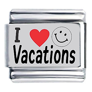 I Heart Vacations Red Heart Laser Italian Charm