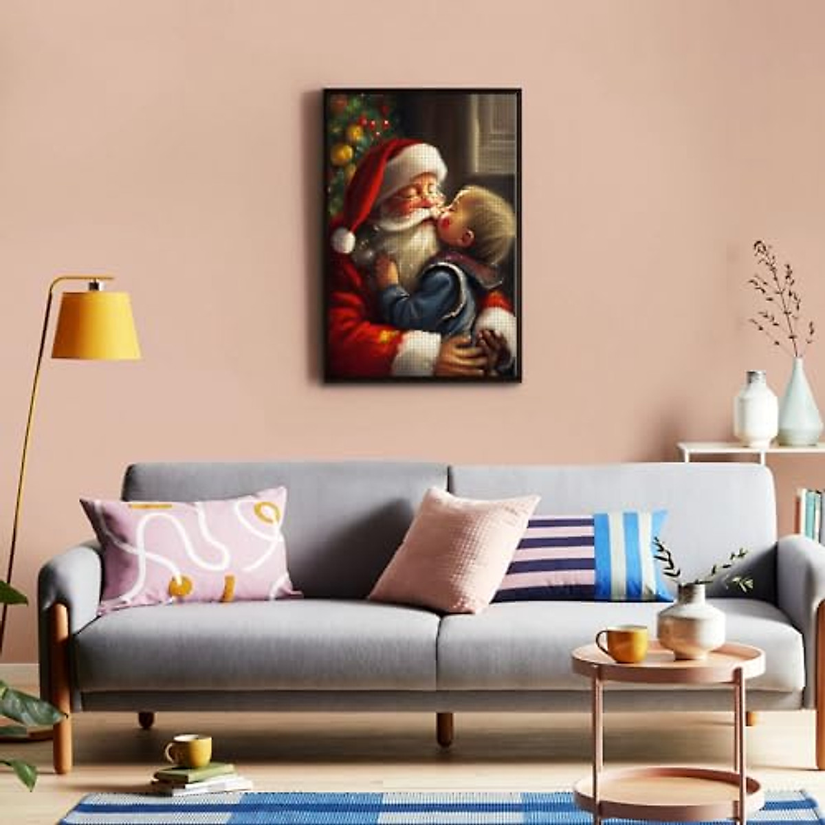 WEASYYDS Diamond Painting Kits Children Santa Claus Kissing DIY Full Round Drill Diamond Art Kits for Adults Diamond Dot Art Paint with Gem for Beginners Craft (20x24inch)