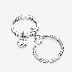 Pandora Moments Charm Key Ring - Great Gift for Women - Stunning Women's Jewelry -Key Chain with Charm Holder - Sterling Silver, With Gift Box