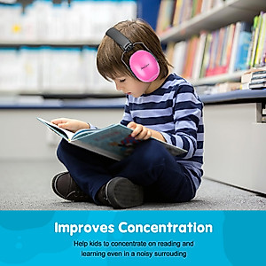 ProCase Noise Cancelling Headphones for Kids Toddler, SNR 27dB Noise Reduction Ear Muffs, Kids Ear Protection for Fireworks Autism, Sensory Headphones for Autistic Kids -Pink