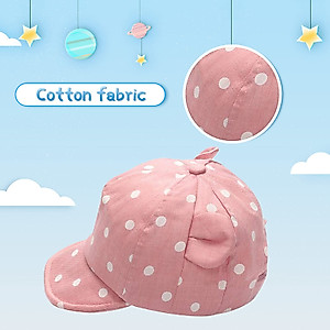 Dot Partten Baby Caps Summer Girl Boys Sun Hat With Ear Spring Summer Newborn Photography Props (Pink),One Size