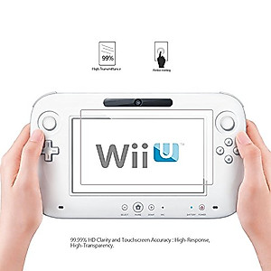 (Pack of 2) Tempered Glass Screen Protector for Nintendo Wii U, Akwox [0.3mm 2.5D High Definition 9H] Premium Clear Screen Protective Film for Nintendo Wii U