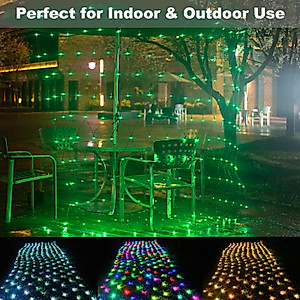 OYCBUZO 300 LED Green Net Lights Outdoor Decor, 14.8ft x 5ft Green Mesh Lights String Lights, 8 Modes Fairy Lights Waterproof for Bushes Yard Garden Wedding Holiday Party
