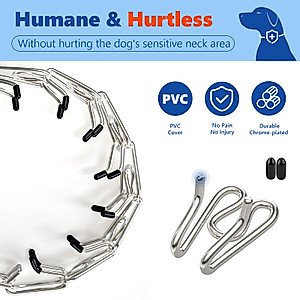 Supet Dog Prong Collar, Adjustable Dog Training Pinch Collar with Quick Release Buckle for Small Medium Large Dogs(Packed with One Extra Links)