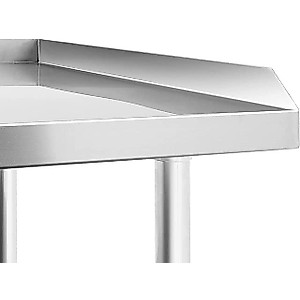 Express KitchQuip Commercial Work Table with Backsplash and Sidesplashes with Casters | NSF (Stainless Steel Table with Sideguards + casters) (96" Long x 30" Deep)