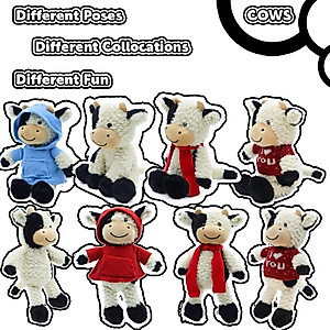 RELIGES 9" Cute Cow Stuffed Animals Soft Cuddly Cow Plush Stuffed Animal Birthday Gifts for Boys and Girls, Plush Animal Decorations (Cows - Standing-Red Coat)