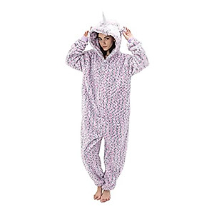 Adult Unicorn Costume, Cartoon One Piece Pajamas Halloween Christmas Cosplay Onesie Womens Gifts