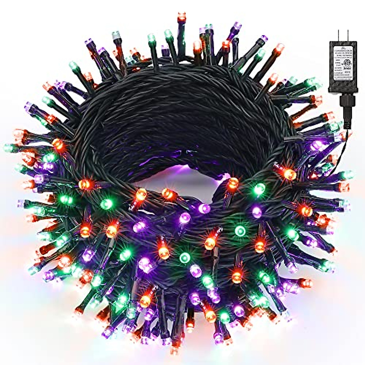 Brizled Mini Halloween Lights, 78.74ft 240 LED String Lights Connectable, 8 Modes Outdoor Halloween Lights, Halloween Tree Lights with Timer for Halloween Carnival Party Decor, Purple & Green & Orange