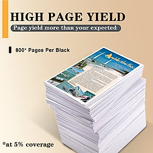 Clorisun 564 564XL Black Ink Cartridge Compatible Replacements for HP 564 564XL Photosmart 5520 6520 7520 5510 6510 7510 7525 B8550 Premium C309A C410A Officejet 4620 Deskjet 3520 Printer (6 Black)