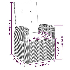 WHOPBXGAD 7 Piece Patio Dining Set Lawn Furniture,Patio Furniture Sets,Patio furnitureSui for patios, Gardens, lawns, Balconies, Poolside,with s Gray