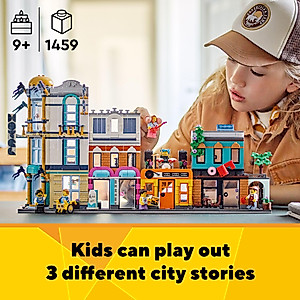LEGO Creator Main Street 31141 Building Toy Set, 3 in 1 Features a Toy City Art Deco Building, Market Street Hotel, Café Music Store and 6 Minifigures, Endless Play Possibilities for Boys and Girls