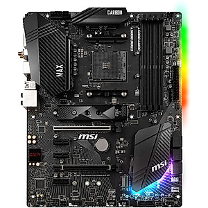 MSI Performance Gaming AMD Ryzen 1st, 2nd, and 3rd Gen AM4 M.2 USB 3.2 Gen 2 DDR4 HDMI Display Port Wi-Fi ATX Motherboard (B450 Gaming PRO Carbon MAX WiFi)