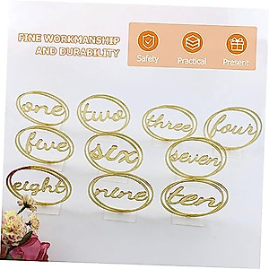 PRETYZOOM 10pcs Acrylic Seat Number Golden Acrylics Wedding Sign Table Numbers Restaurant Table Number Geometric Table Number Wedding Table Signs Circular Dining Table Garland for Table