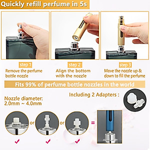 ANTOKX Perfume Travel Refillable Bottle - 5ML Pocket Perfume Atomizer, Travel Perfume Atomizer Refillable Perfume Spray Bottle, Portable Perfume Sprayer for Women and Men (Gray)