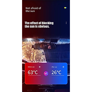 Car Retractable Curtain with UV Protection - 2023 New Cool Windshield Sunshade, Extra Large Sun Shade for Window, Front ＆ Rear Window Shades All (46cm/18.1in)
