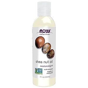 NOW Foods Solutions, Shea Nut Oil, Multi-Purpose Intense Moisturizing Oil for Skin, Scalp and Hair, 4-Ounce