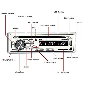 Pyle Marine Stereo Receiver Speaker Kit - In-Dash LCD Digital Console Built-in Bluetooth & Microphone 6.5” Waterproof Speakers (2) w/ MP3/USB/SD/AUX/FM Radio Reader & Remote Control - Pyle PLCDBT65MRW