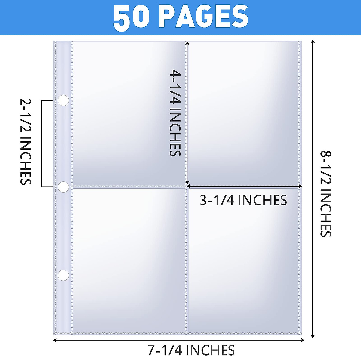 Top Loaders Binder with 50 Pages Top loaders Storage Trading Card Sleeves, 4 Pocket Trading Card Binder
