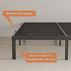 Umyder King Size Metal Bed Frame with Steel Slats Support,Sturdy and Durable No Box Spring Needed 14 Inch High Platform Bedframes Black Heavy Duty 3500lbs,Noise Free,Easy Assembly